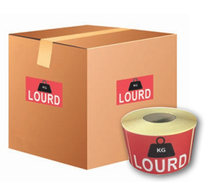 Étiquettes lourd heavy adhésives pour colis, pour des envois à l'étranger